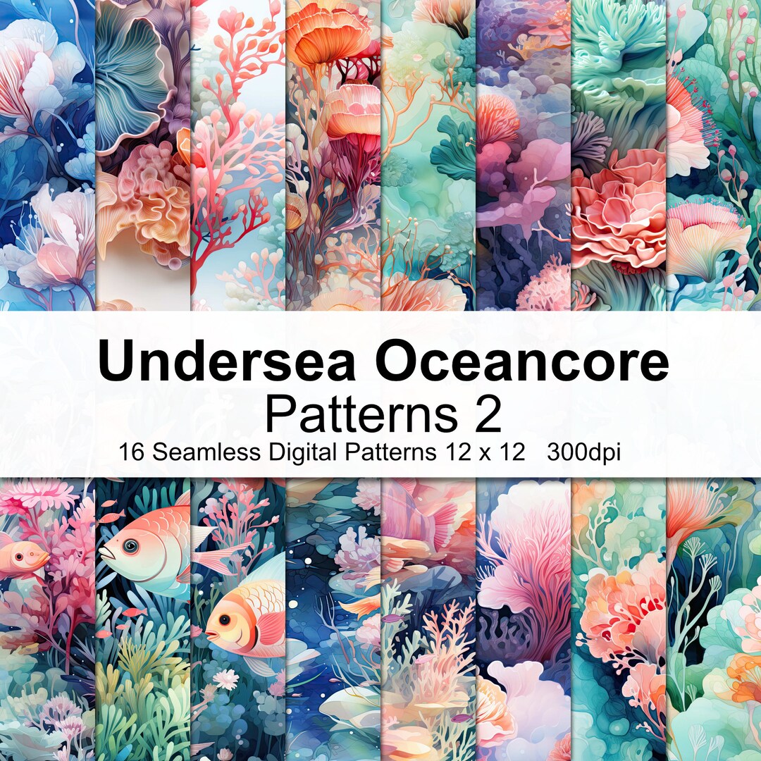 Oceancore Undersea Patterns Digital Paper 2 - Etsy