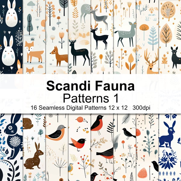 Scandi Bird Abstract Patterns Digital Paper 2 - Etsy