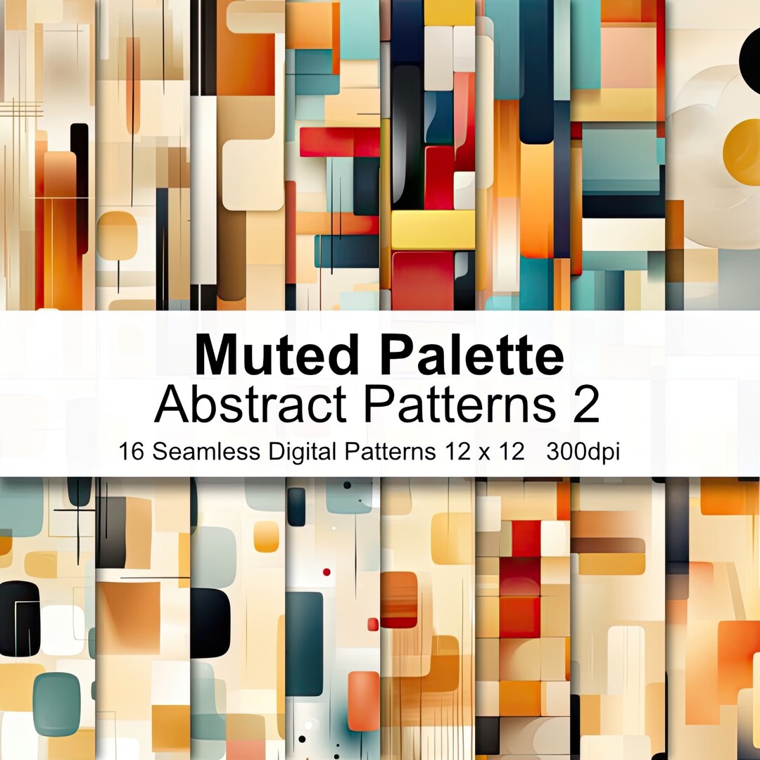 Abstract Muted Palette Patterns Digital Paper 2 - Etsy