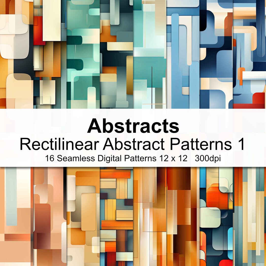 Rectilinear Abstract Patterns Digital Paper 1 - Etsy