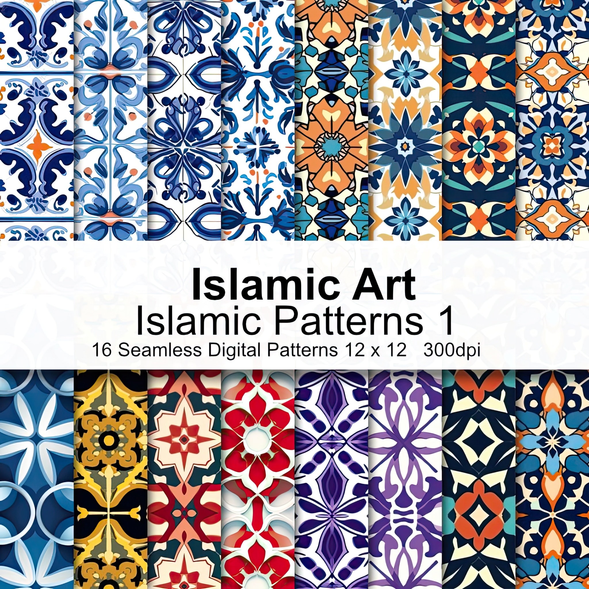 Islamic Patterns Digital Paper 1 - Etsy