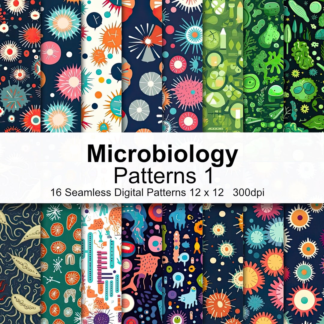 Microbiology Patterns Digital Paper 1 - Etsy