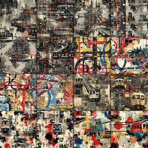 Urban Subway Collage Patterns Digital Paper 1 - Etsy