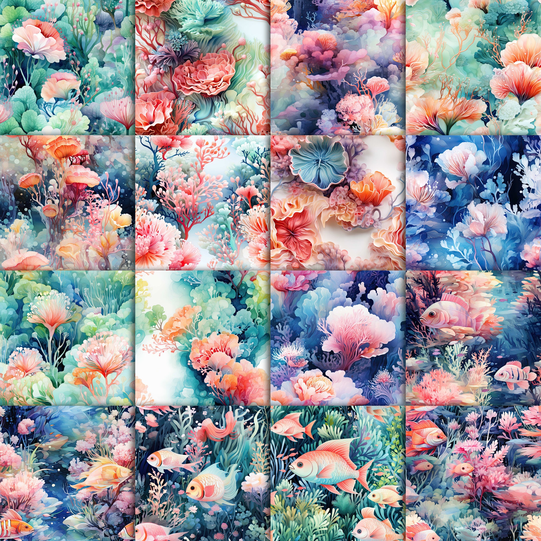 Oceancore Undersea Patterns Digital Paper 2 - Etsy