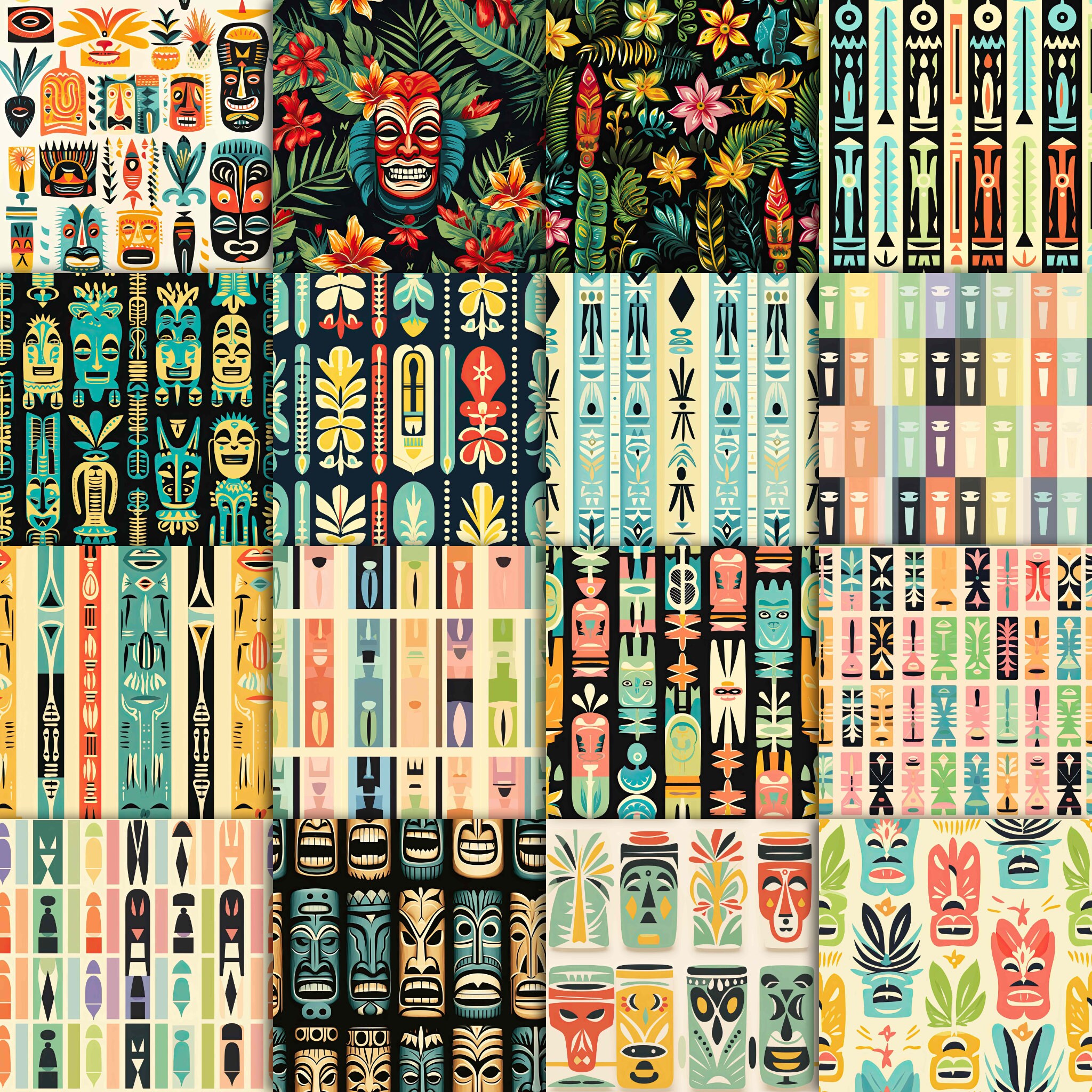 1950's Multipack 1 - 1950's Culture Patterns Digital Paper - Etsy