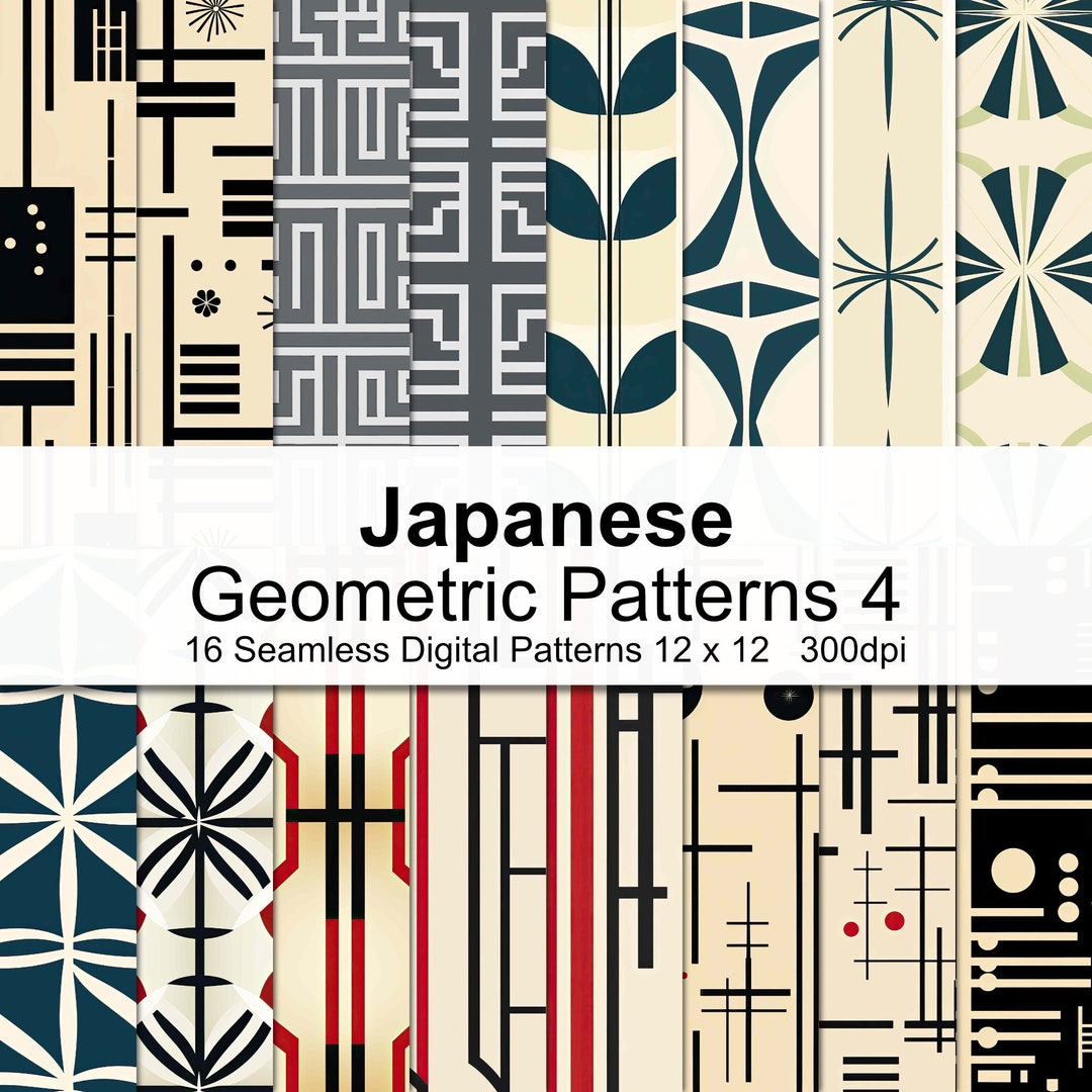 Japanese Geometric Patterns 4 - Japanese Geometric Digital Paper - Etsy