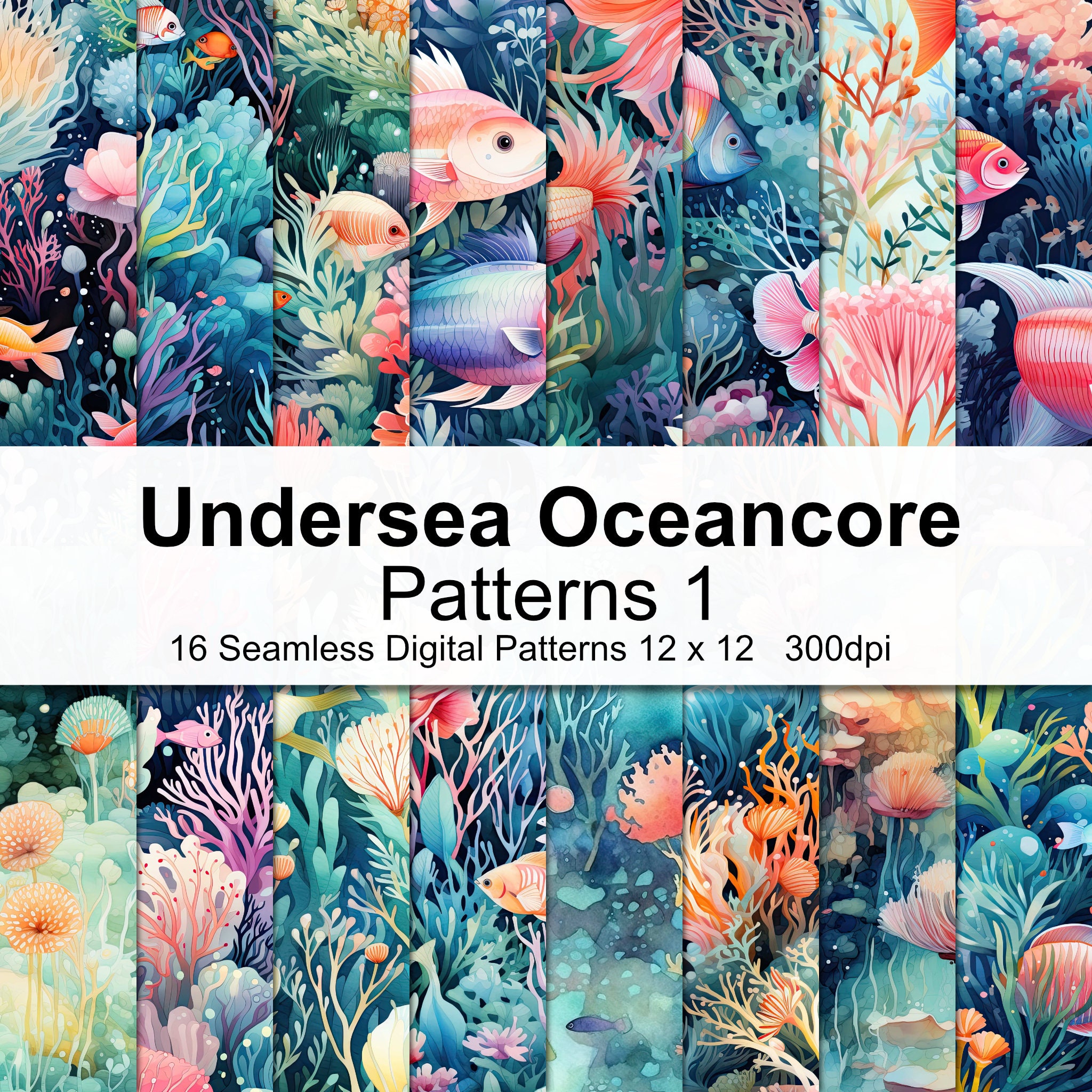 Oceancore Undersea Patterns Digital Paper 1 - Etsy