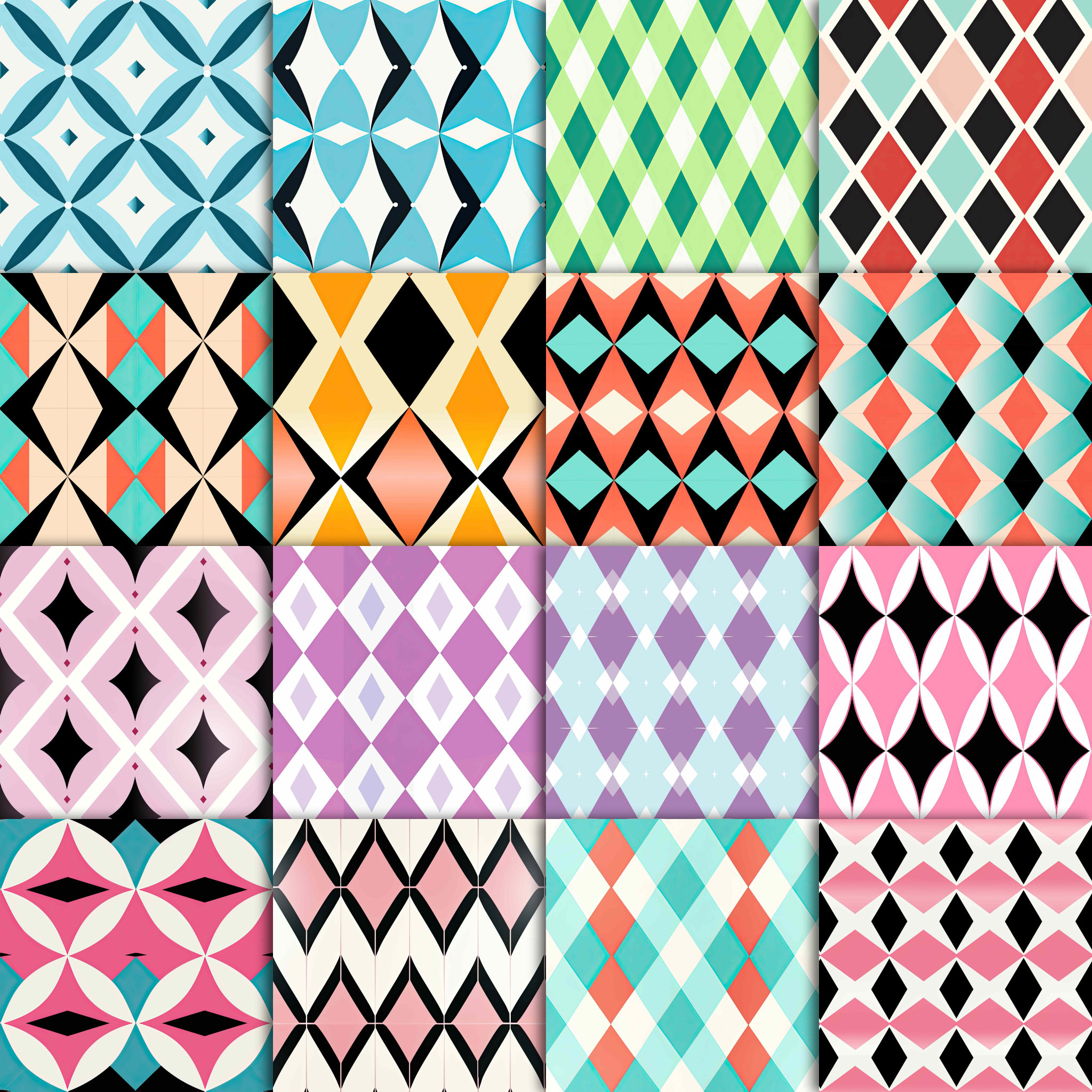 1950's Multipack 2 - 1950's Diamond Patterns Digital Paper - Etsy