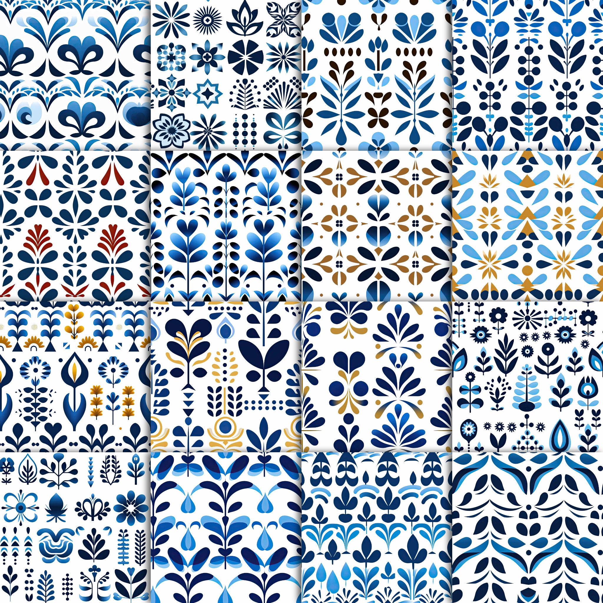 Scandi Tiles Mosaic Patterns Digital Paper 5 - Etsy