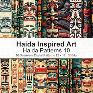 Haida Inspired Patterns Digital Paper 10 - Etsy