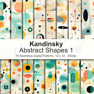 Abstract Kandinsky Style Patterns Digital Paper 1 - Etsy