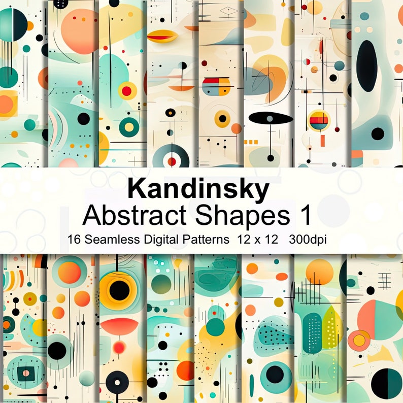 Abstract Kandinsky Style Patterns Digital Paper 1 - Etsy