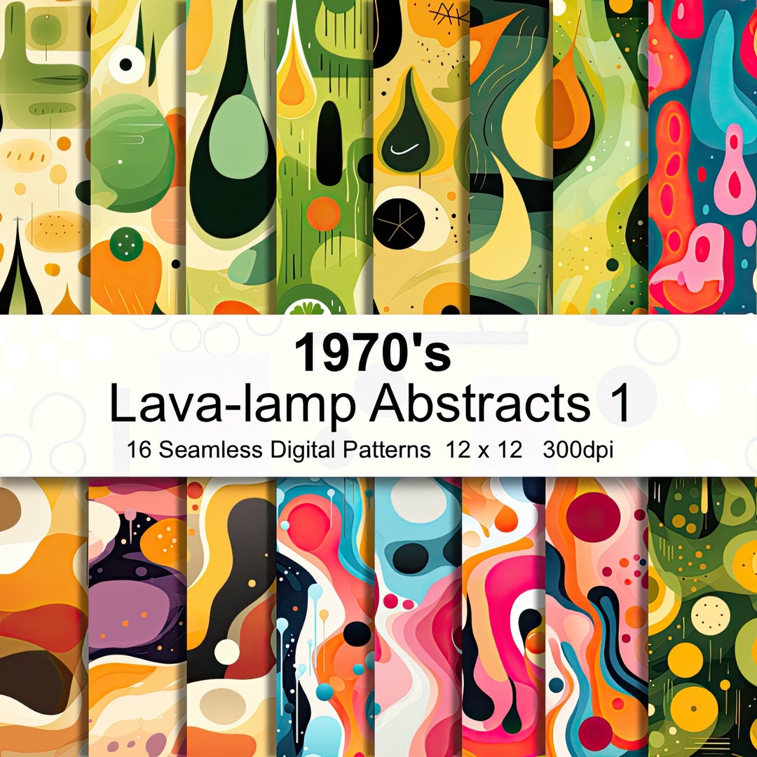 1970’s Abstract Lava-lamp Patterns Digital Paper 1 - Etsy