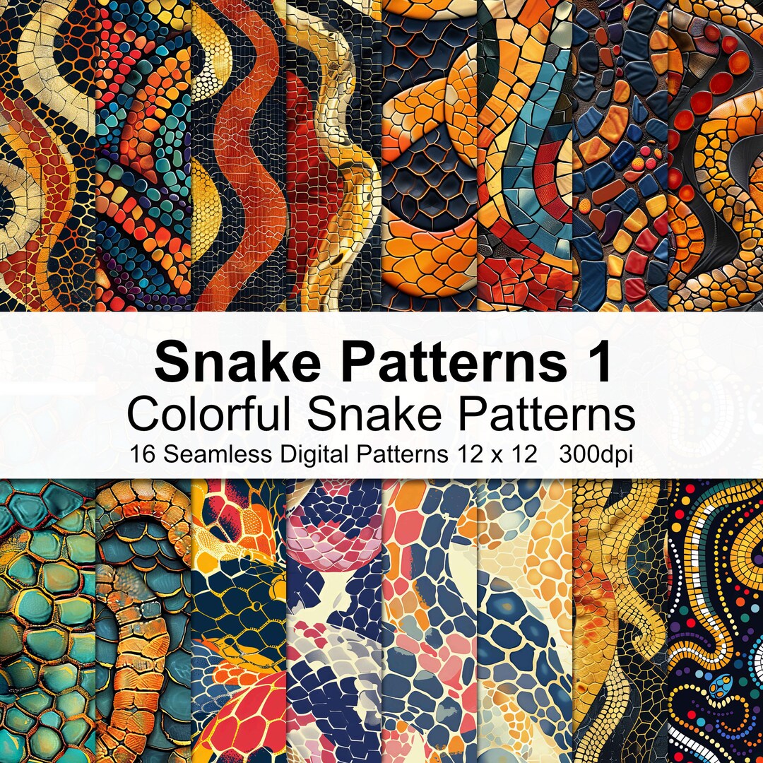 Snake Patterns Digital Paper 1 - Etsy