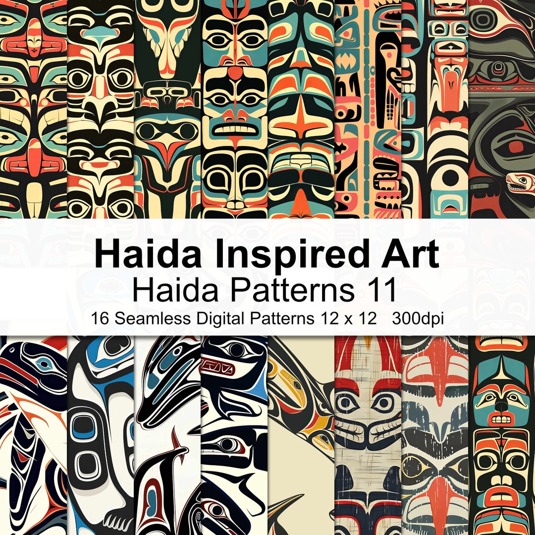 Haida Inspired Patterns Digital Paper 11 - Etsy