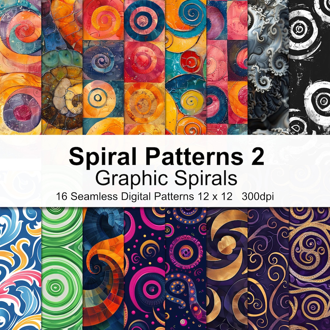 Spiral Patterns Digital Paper 2 - Etsy