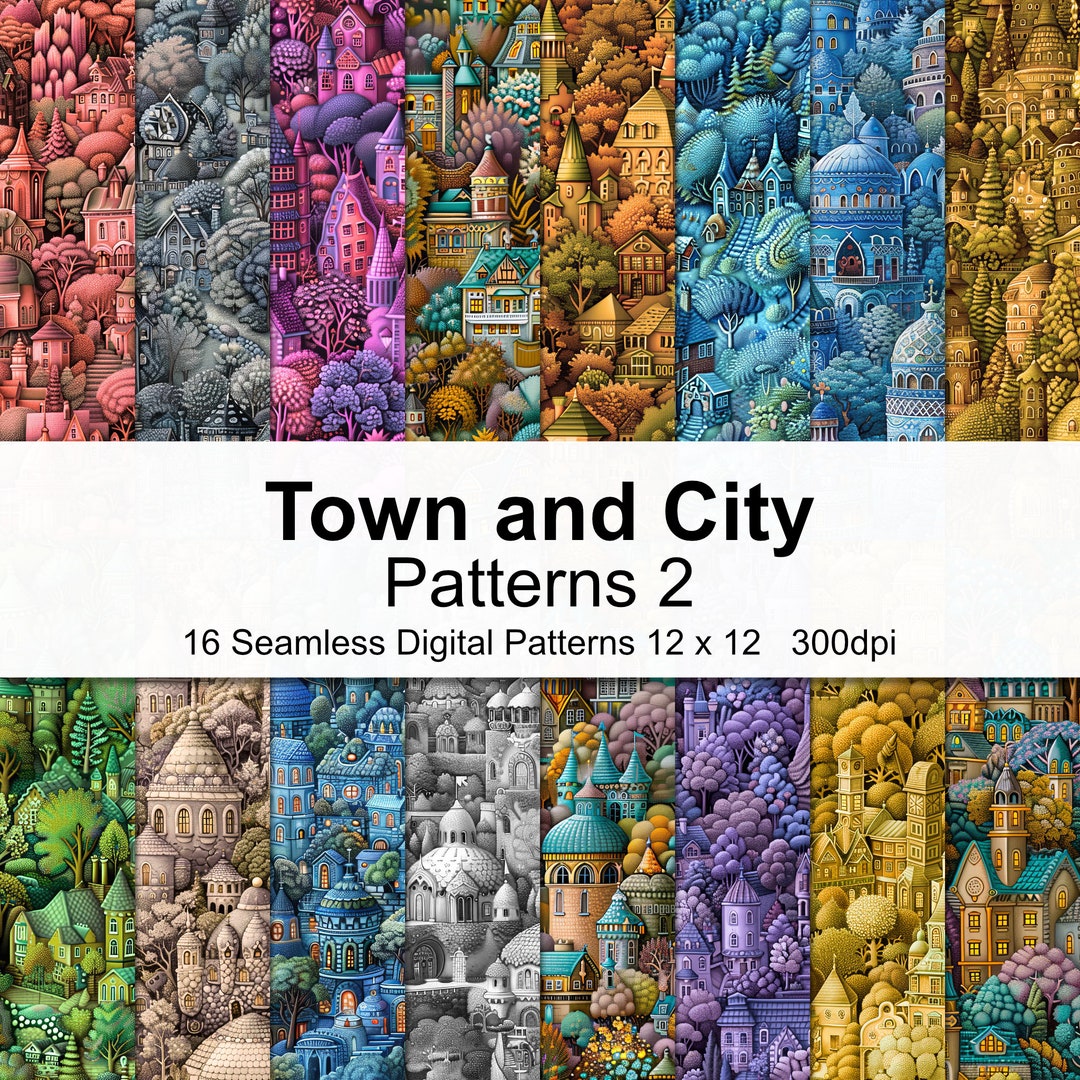 Town and City Patterns Digital Paper 2 - Etsy