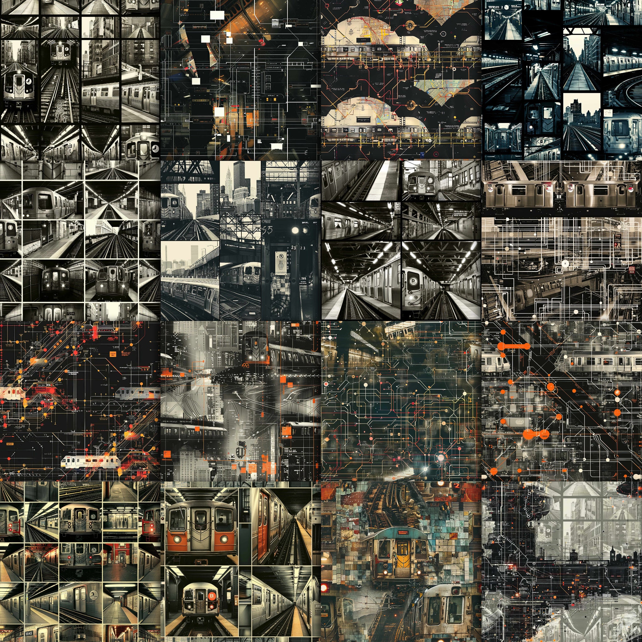 Urban Subway Collage Patterns Digital Paper 2 - Etsy
