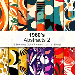 1960's Abstract Seamless Digital Patterns 2 - Etsy