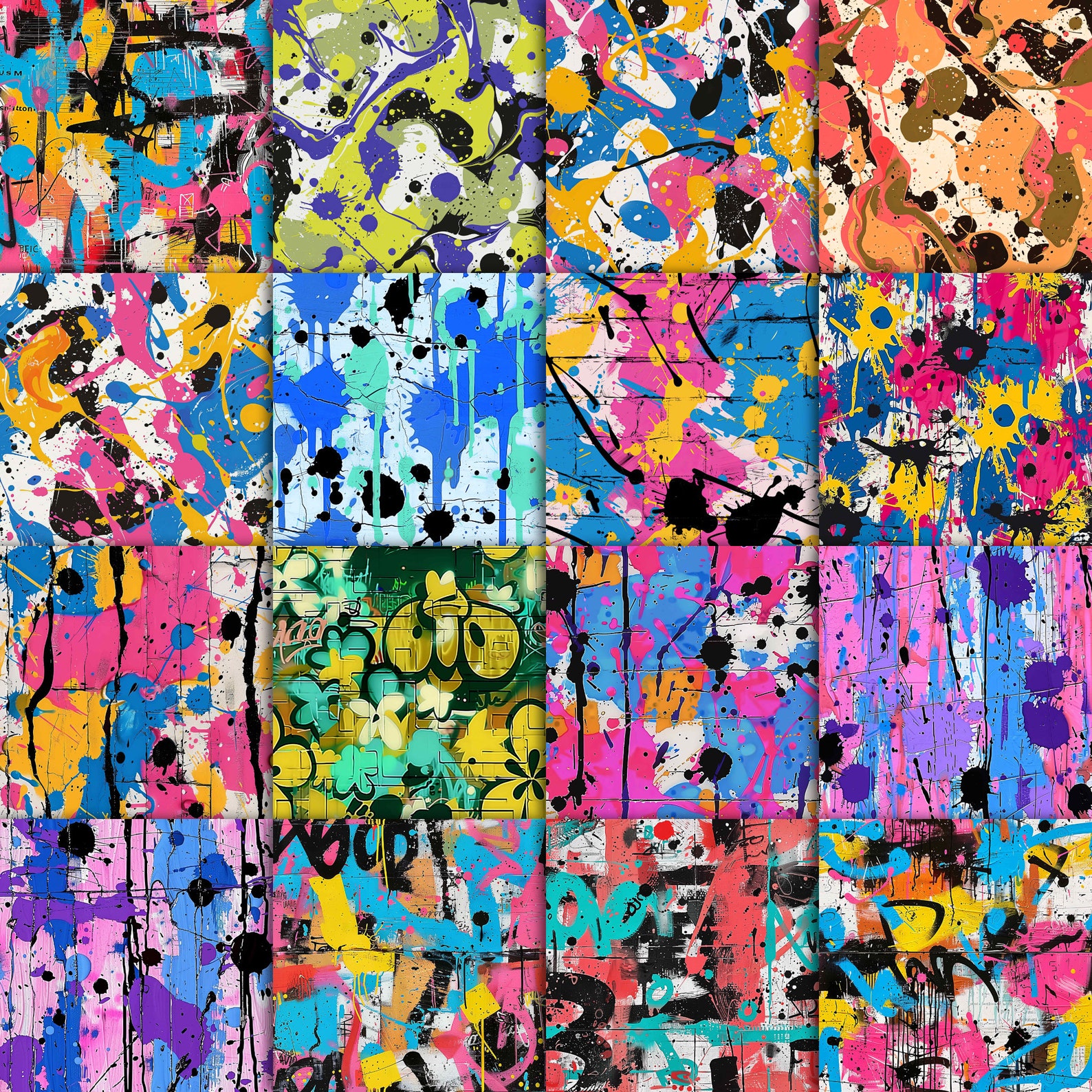 Urban Graffiti Patterns Digital Paper Multipack 3 - Etsy