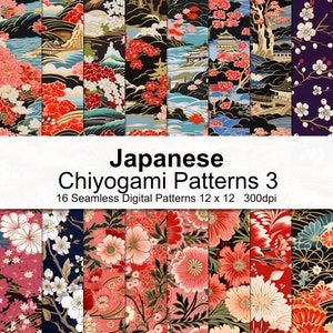 Japanese Chiyogami Patterns 3 - Japanese Chiyogami Digital Paper - Etsy