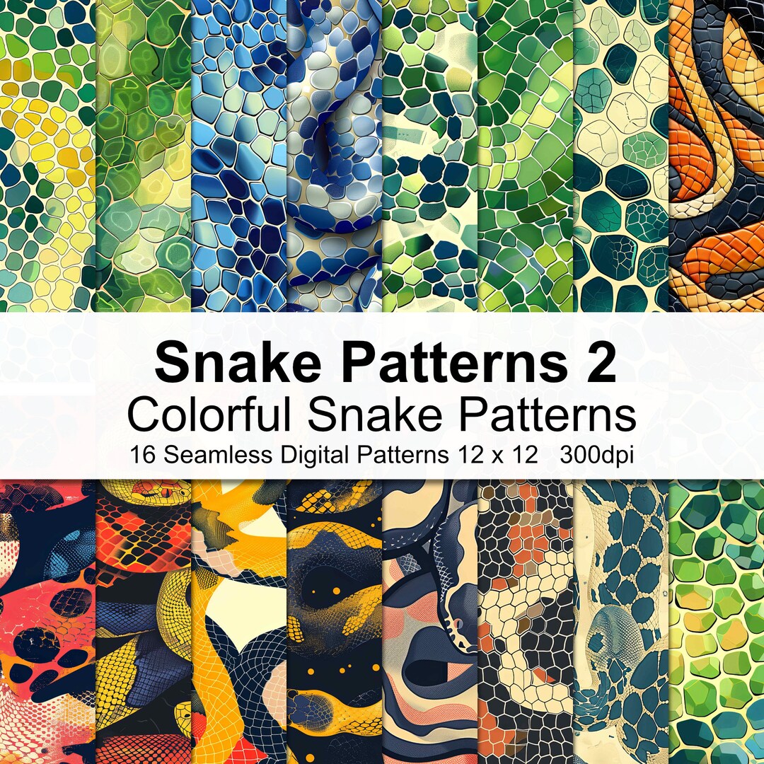 Snake Patterns Digital Paper 2 - Etsy