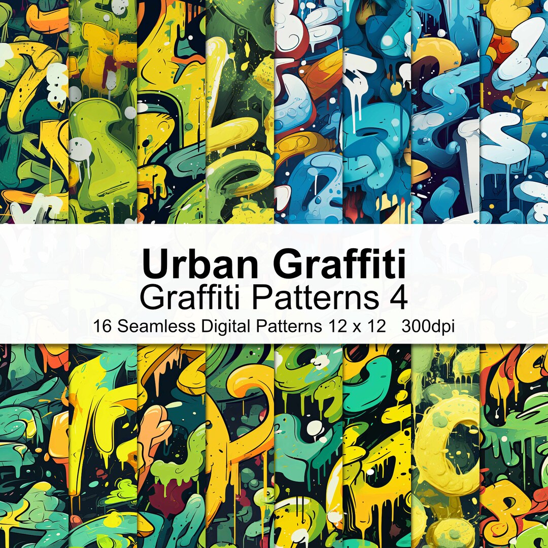 Graffiti Patterns Digital Paper 4 - Etsy