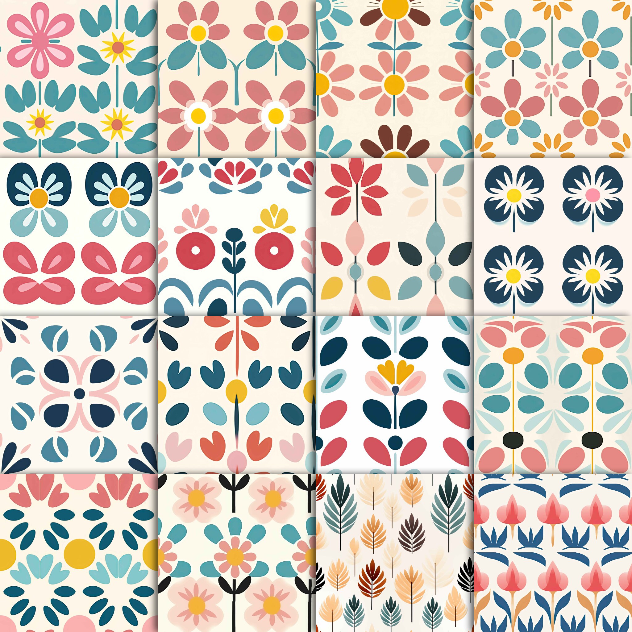 Scandi Tiles Mosaic Patterns Digital Paper 4 - Etsy