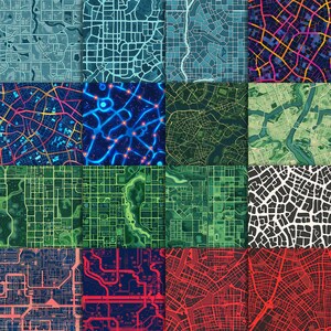 City Map Grids Digital Paper 1 - Etsy