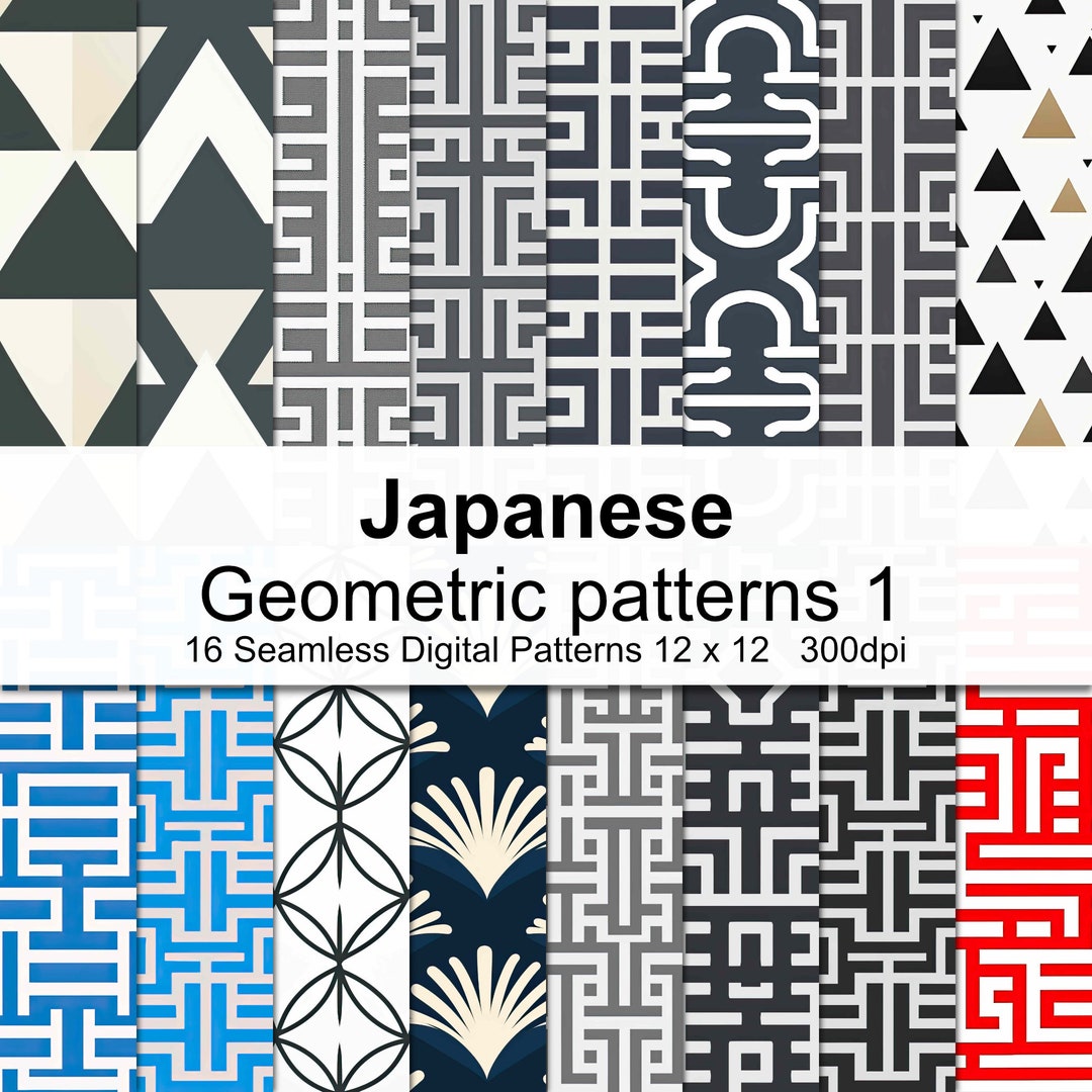 Japanese Geometric Patterns 1 Japanese Geometric Digital - Etsy