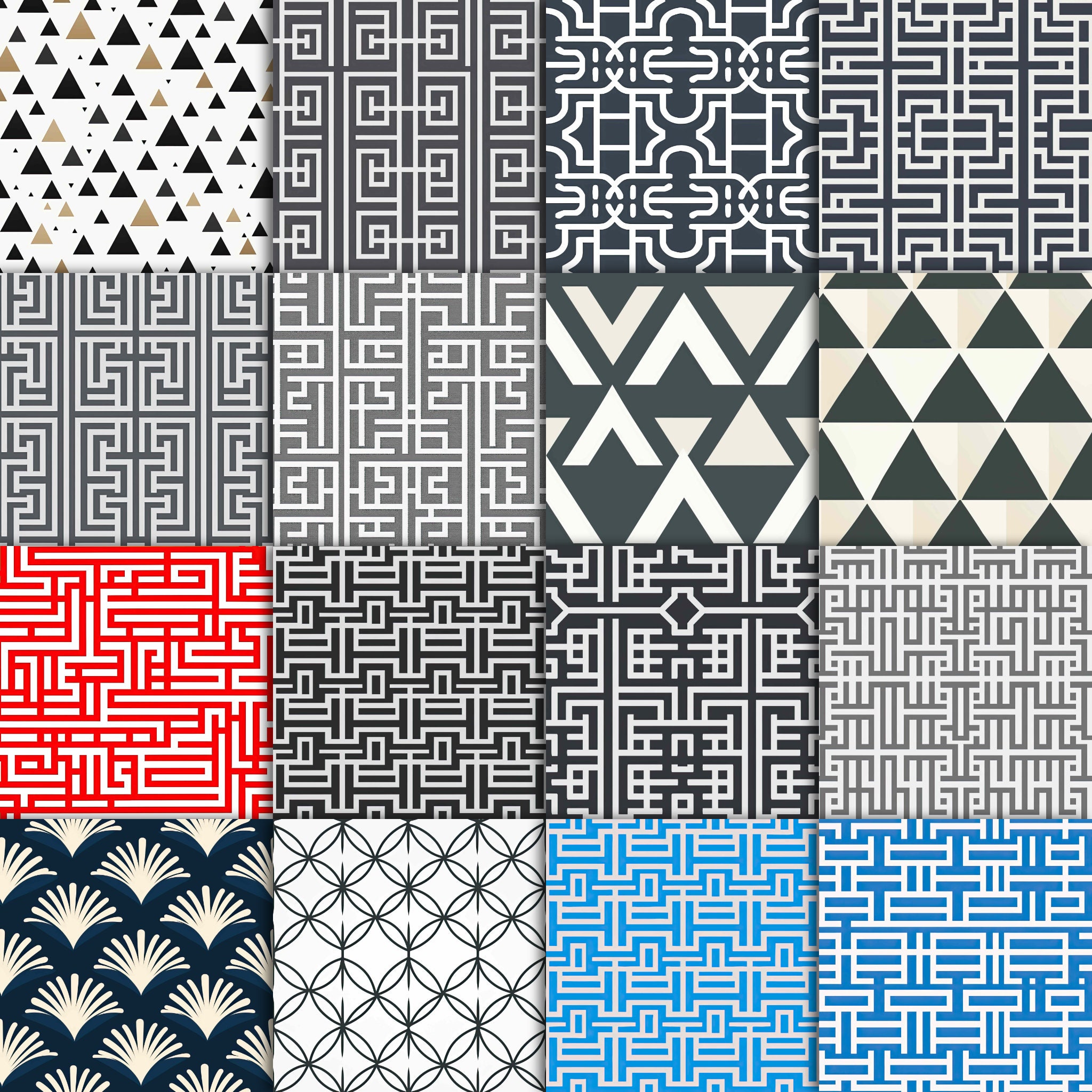 Japanese Geometric Patterns 1 Japanese Geometric Digital - Etsy
