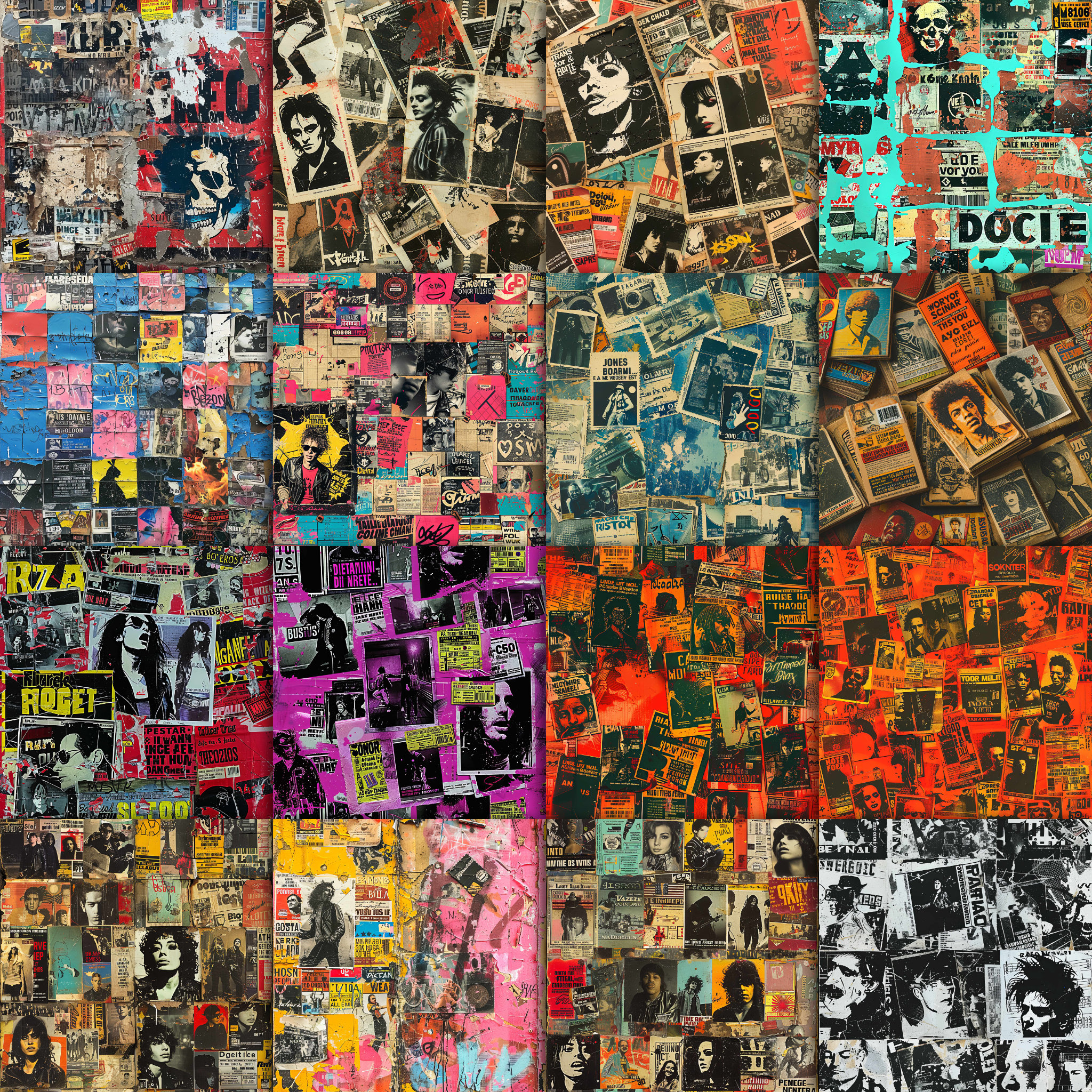 80's Punk Collage Patterns Digital Paper 5 - Etsy