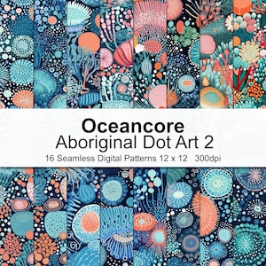 Oceancore Aboriginal Dot Art Patterns Digital Paper 2 - Etsy