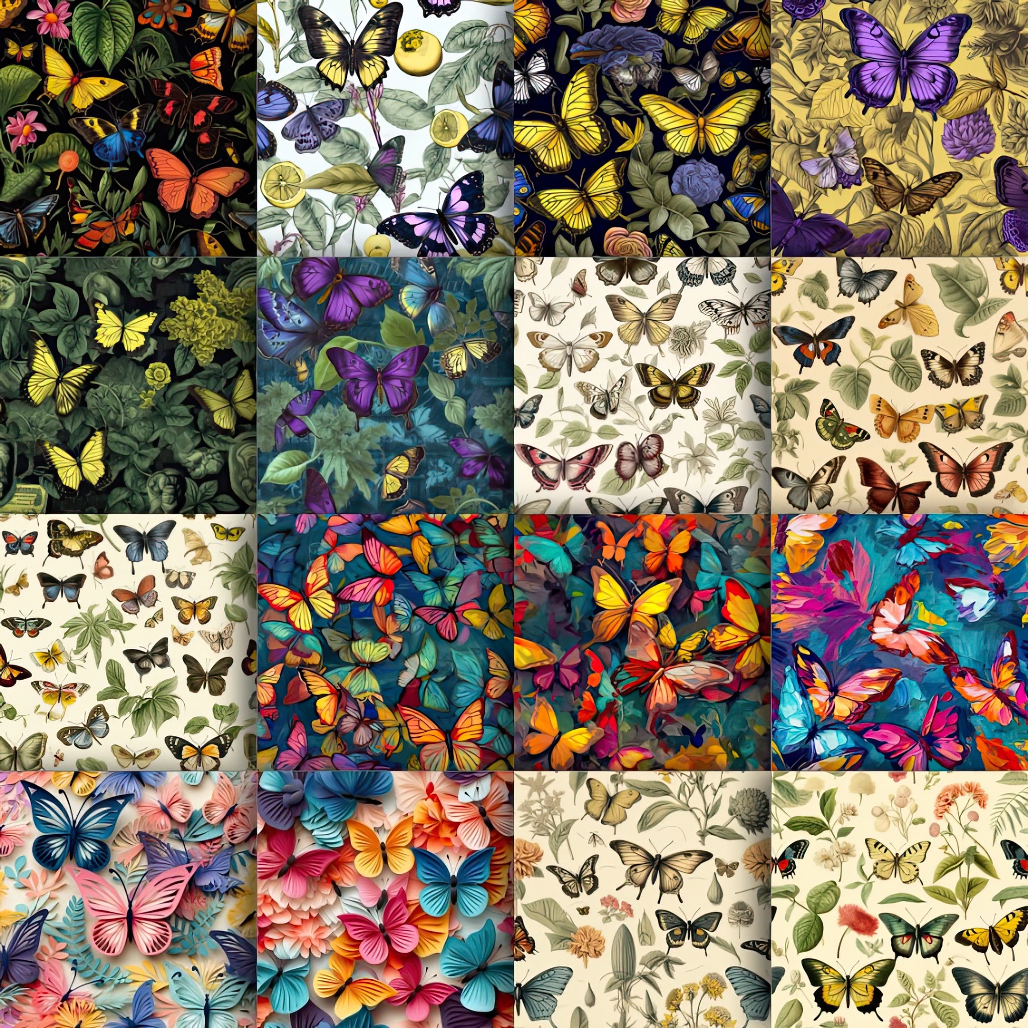 Butterfly Patterns Digital Paper 1 - Etsy