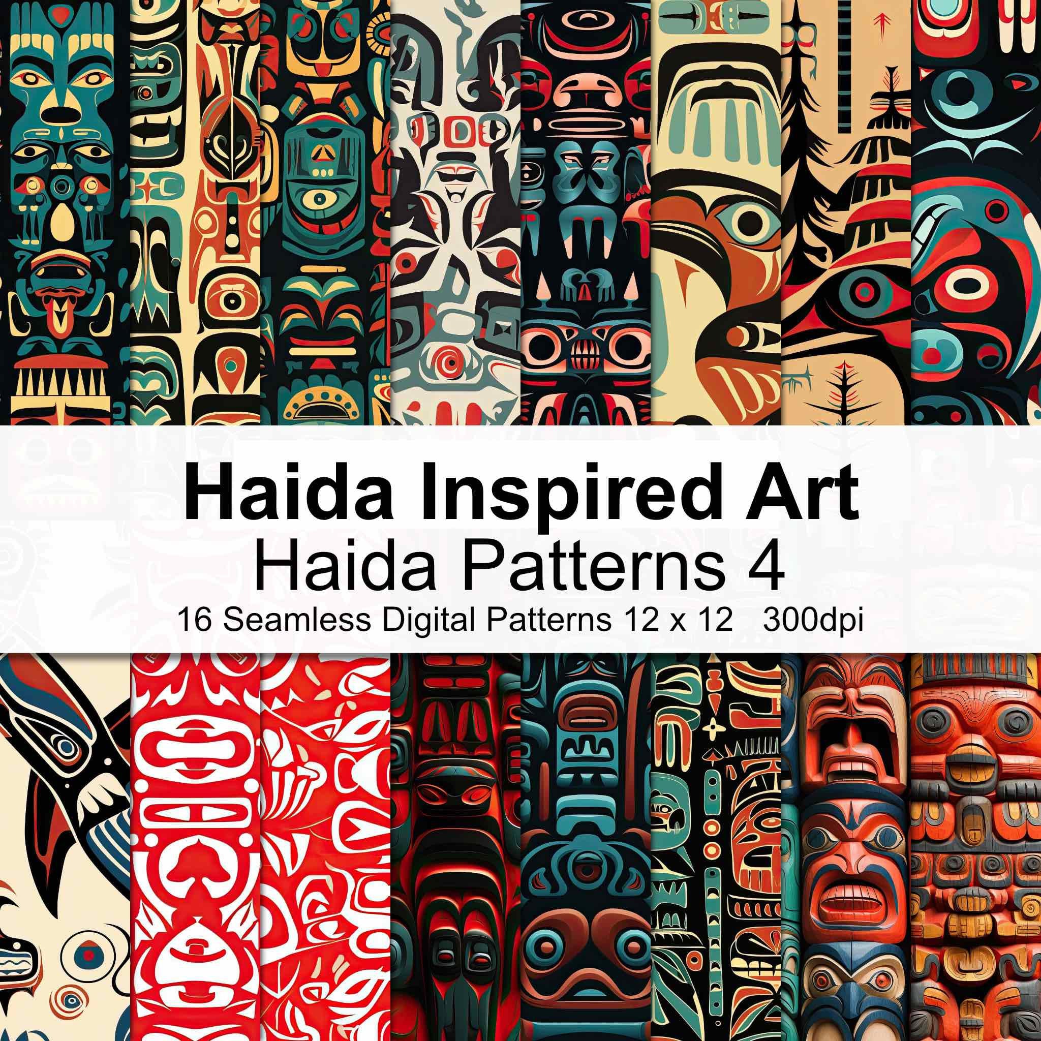 Haida Inspired Patterns Digital Paper 4 - Etsy