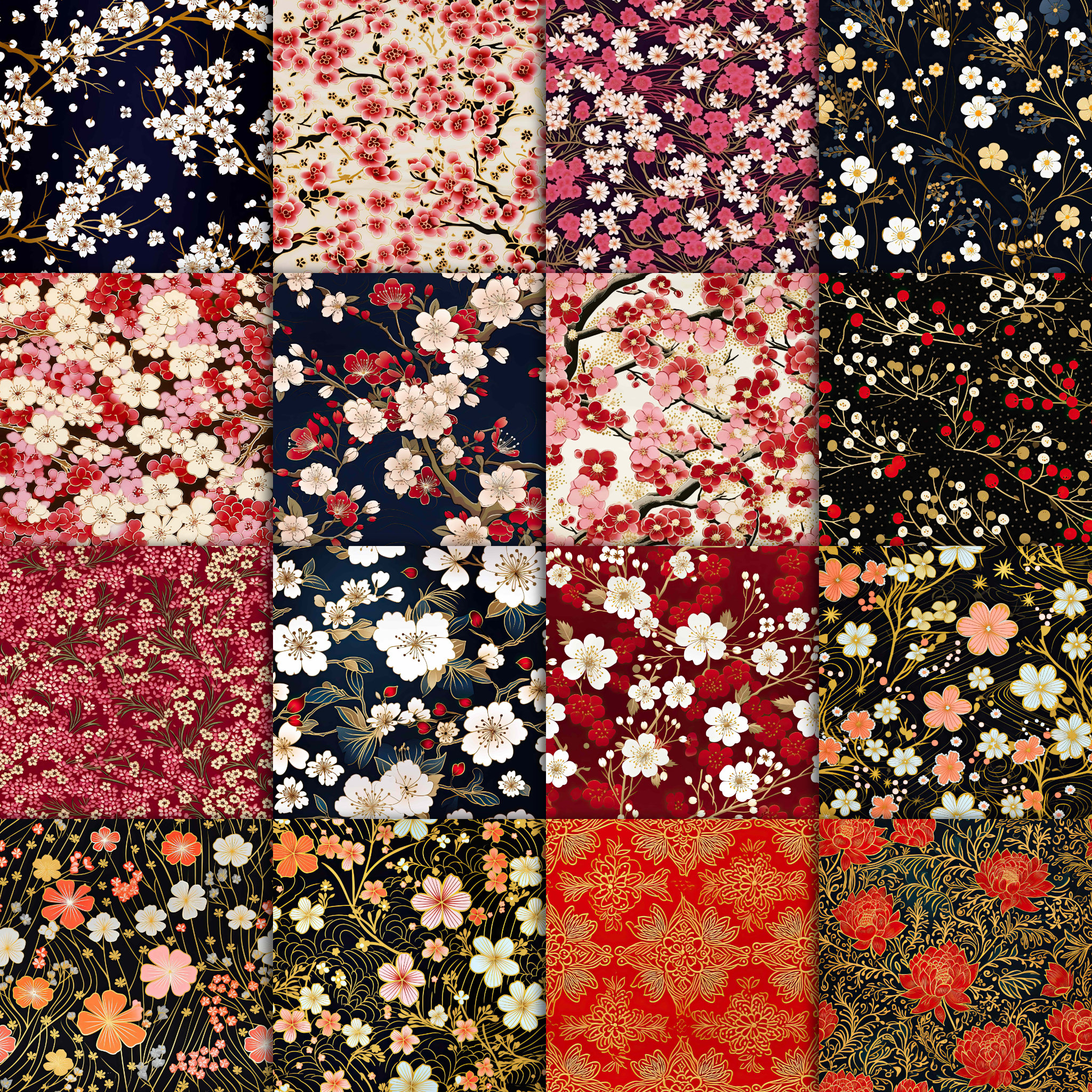 Japanese Multipack 1 Japanese Chiyogami Patterns Digital Paper - Etsy