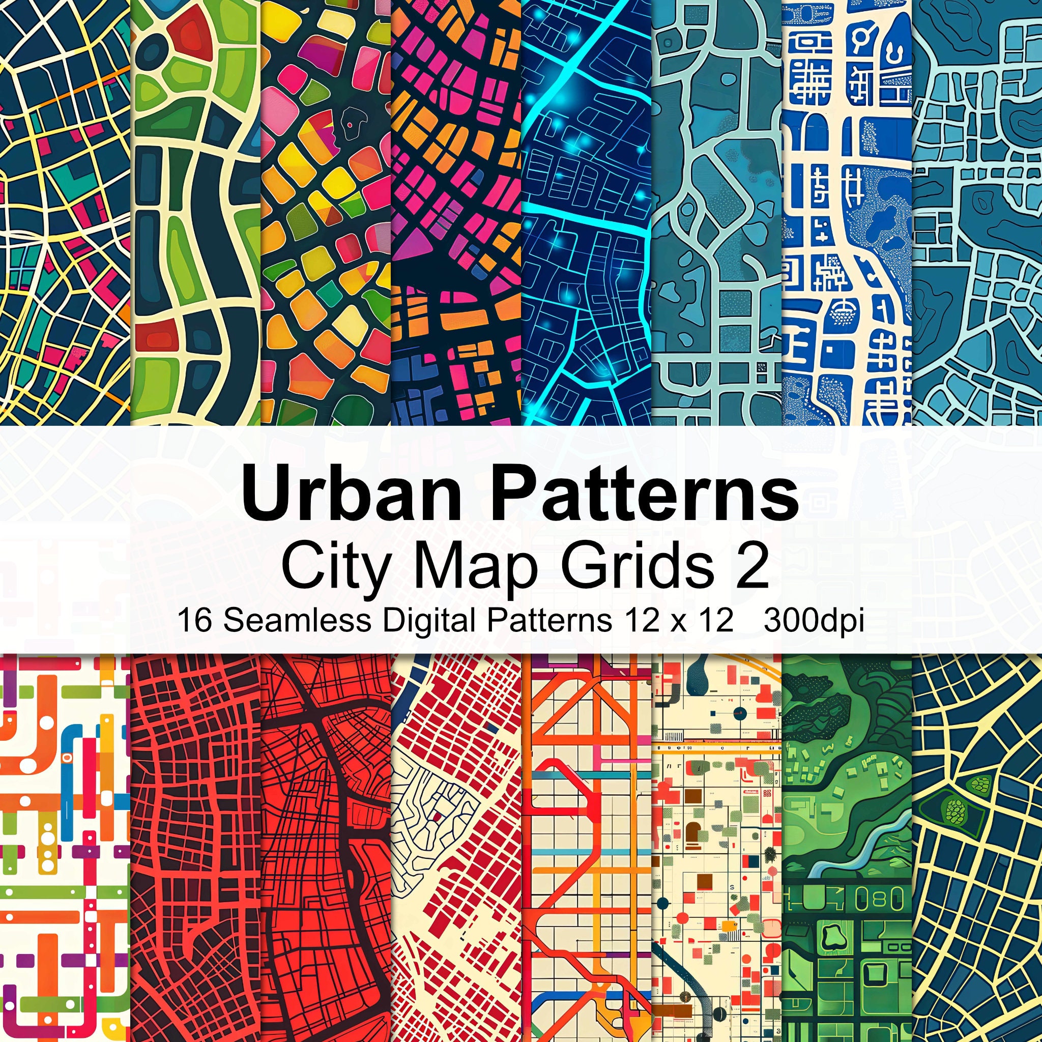 City Map Grids Digital Paper 2 - Etsy