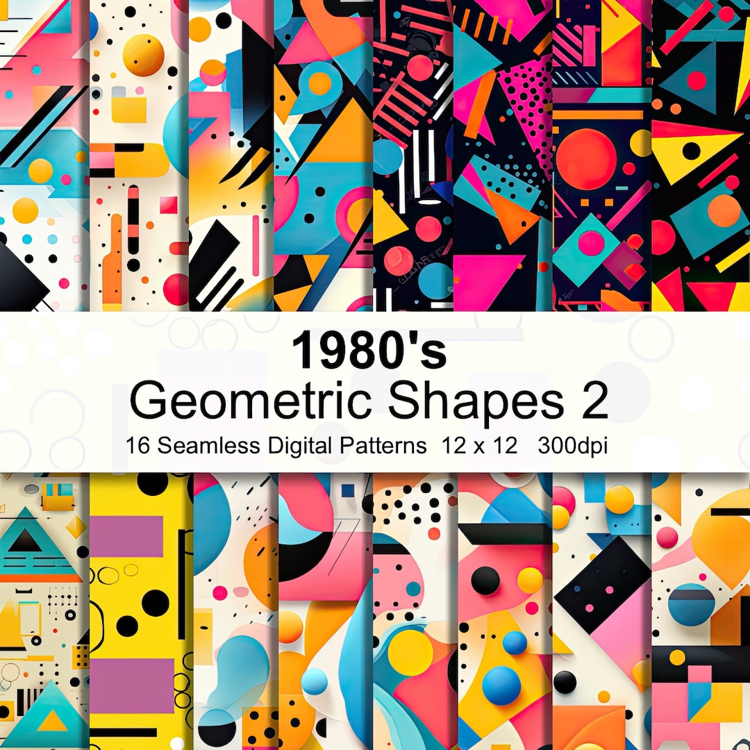 1980’s Abstract Geometric Patterns Digital Paper 2 - Etsy