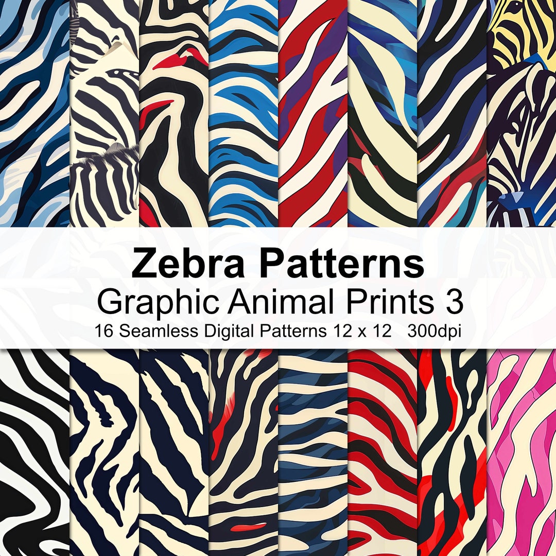 Graphic Animal Prints (zebra Patterns) Digital Paper 3 - Etsy