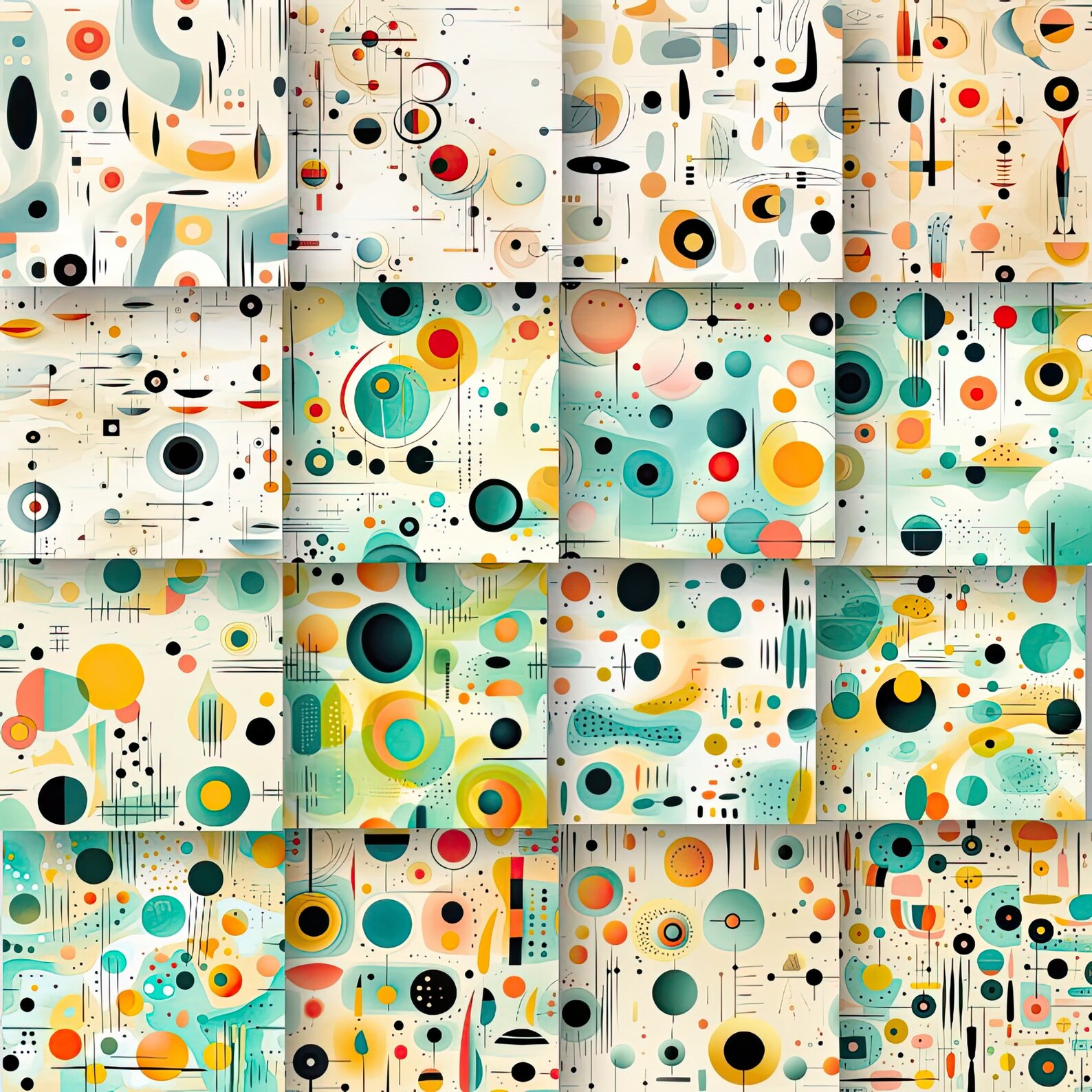 Abstract Kandinsky Style Patterns Digital Paper 1 - Etsy