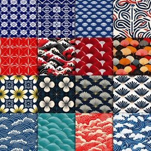 Japanese Traditional Patterns 1 - Japanese Digital Paper - Etsy