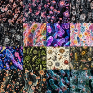 Microbiology Patterns Digital Paper 3 - Etsy