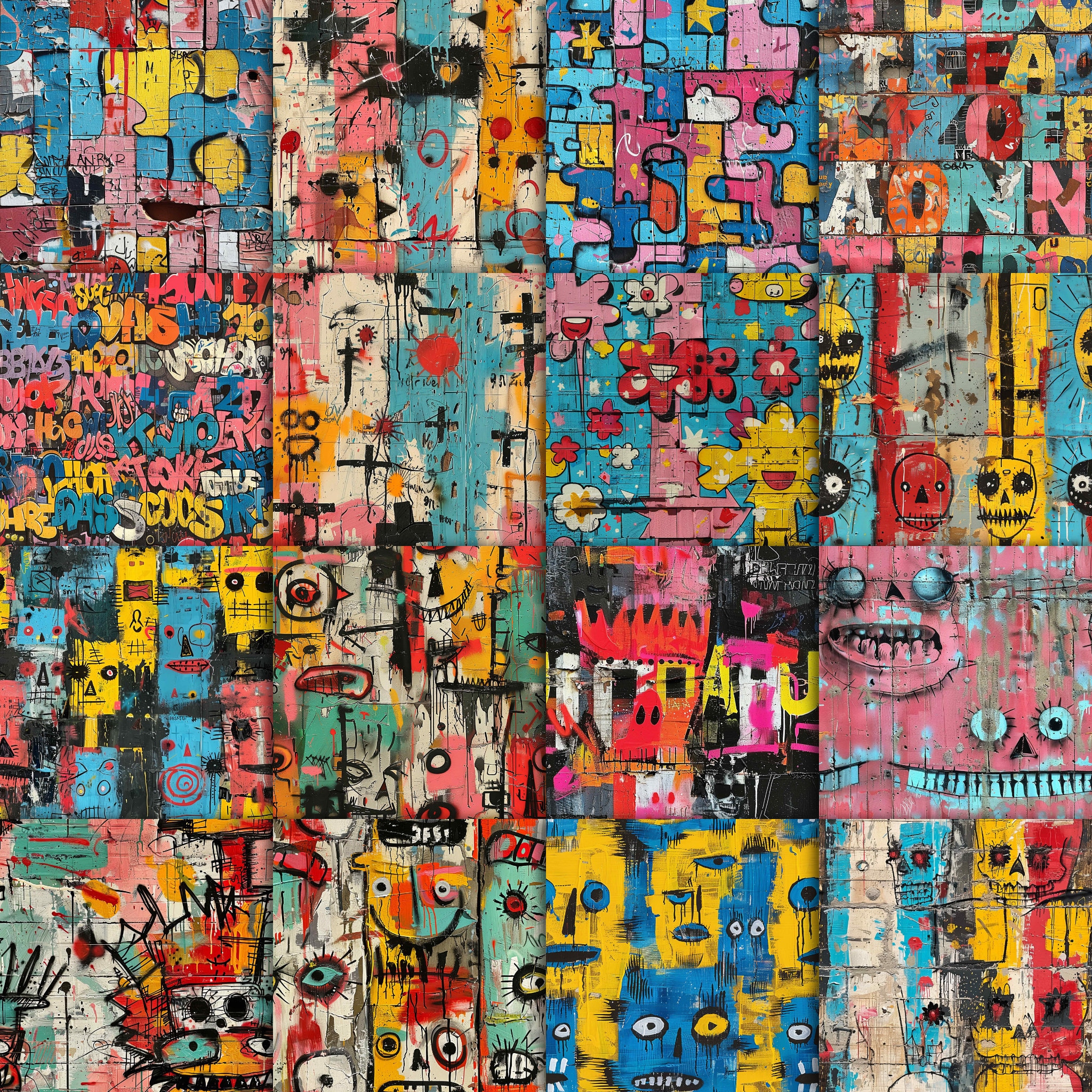90's NY Punk Graffiti Patterns Digital Paper 1 - Etsy