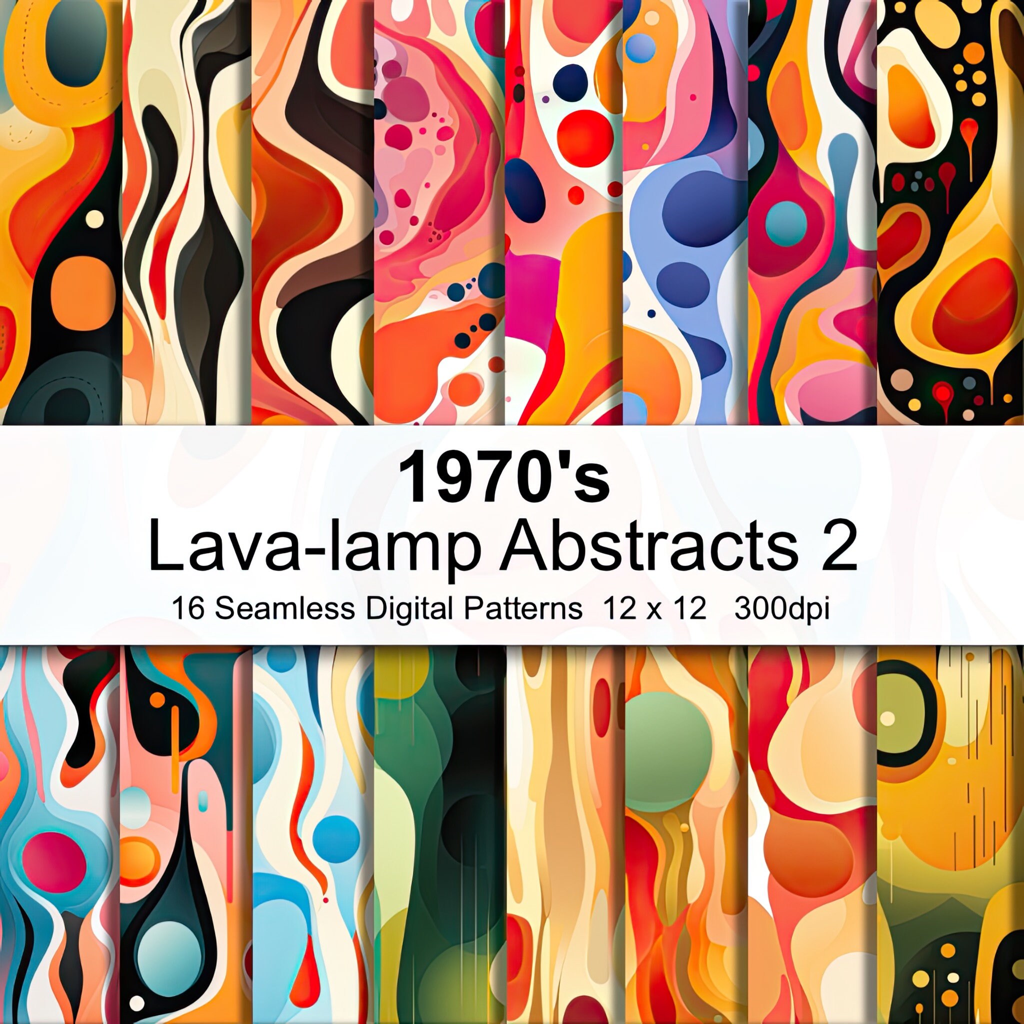 1970’s Abstract Lava-lamp Patterns Digital Paper 2 - Etsy