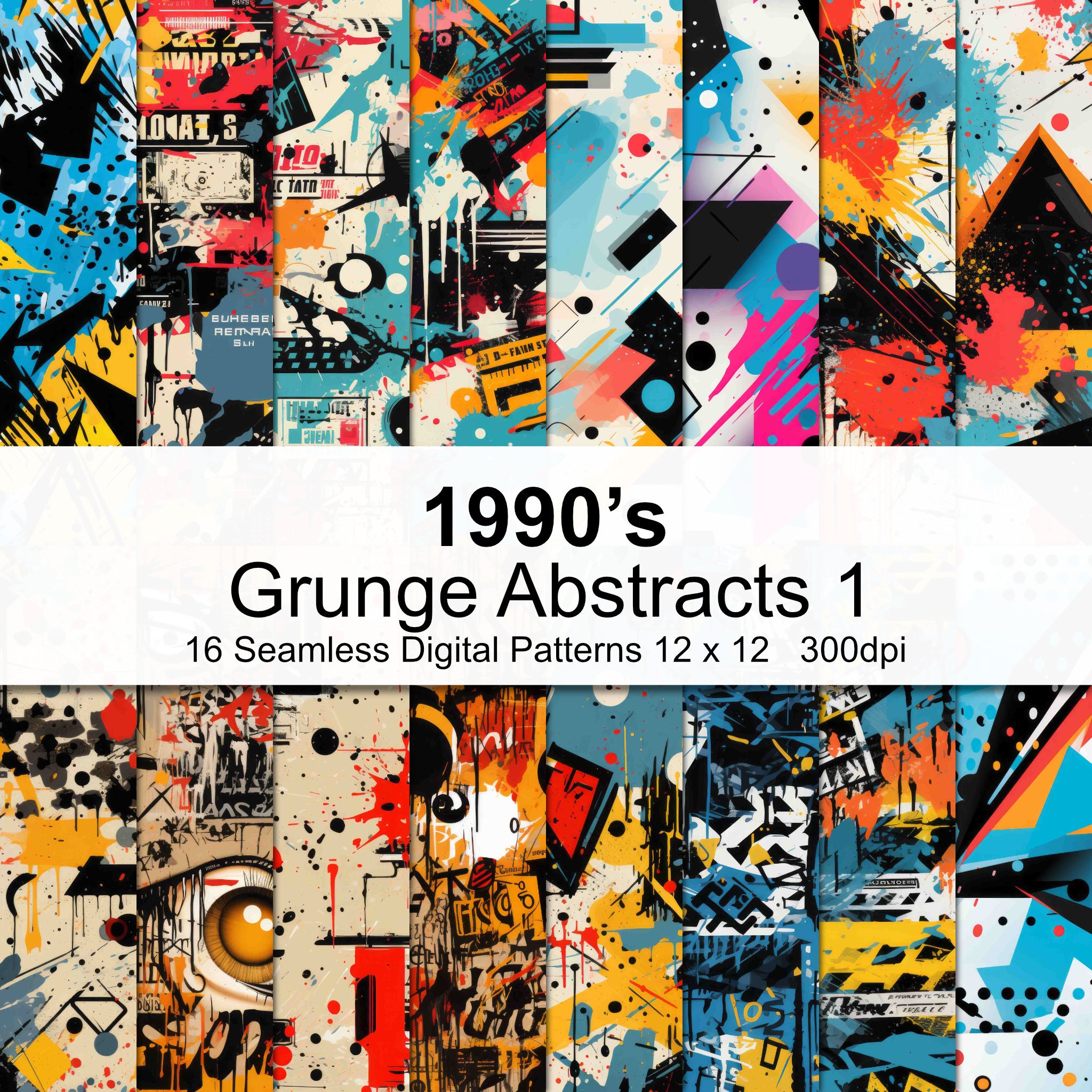 1990’s Grunge Abstract Patterns Digital Paper 1 - Etsy