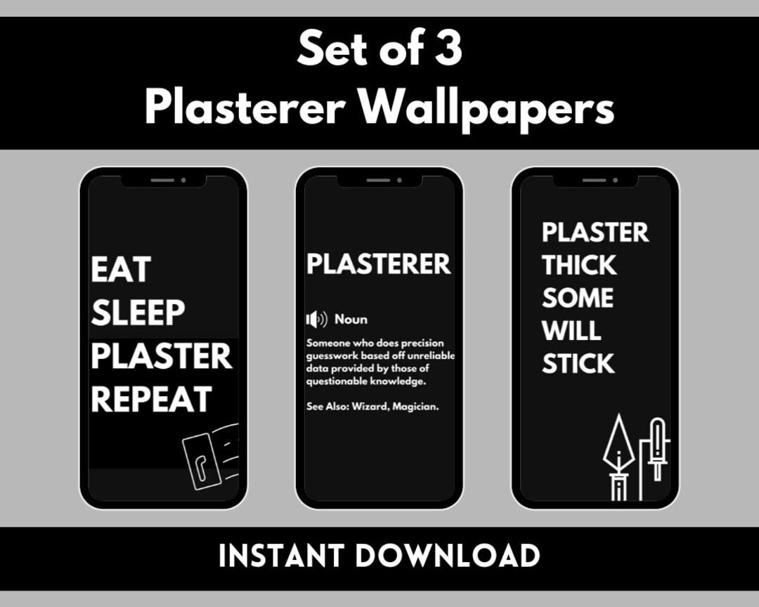 Plasterer Wallpapers Phone Wallpaper Digital Download Instant Wallpaper ...