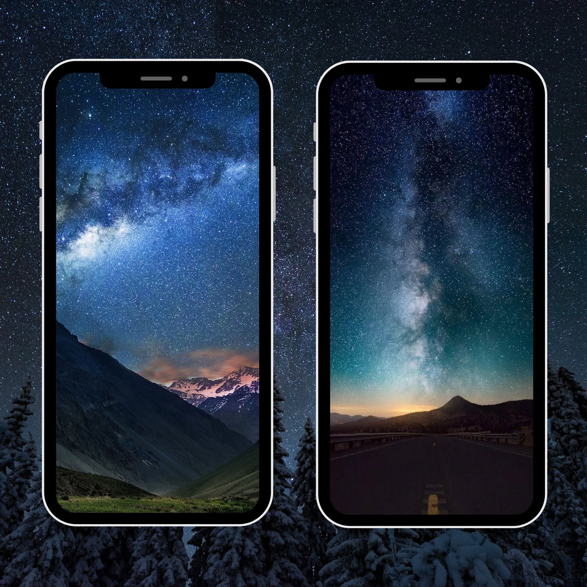 Night Landscape Themed Wallpaper Pack | Instant Digital Download | 10 ...