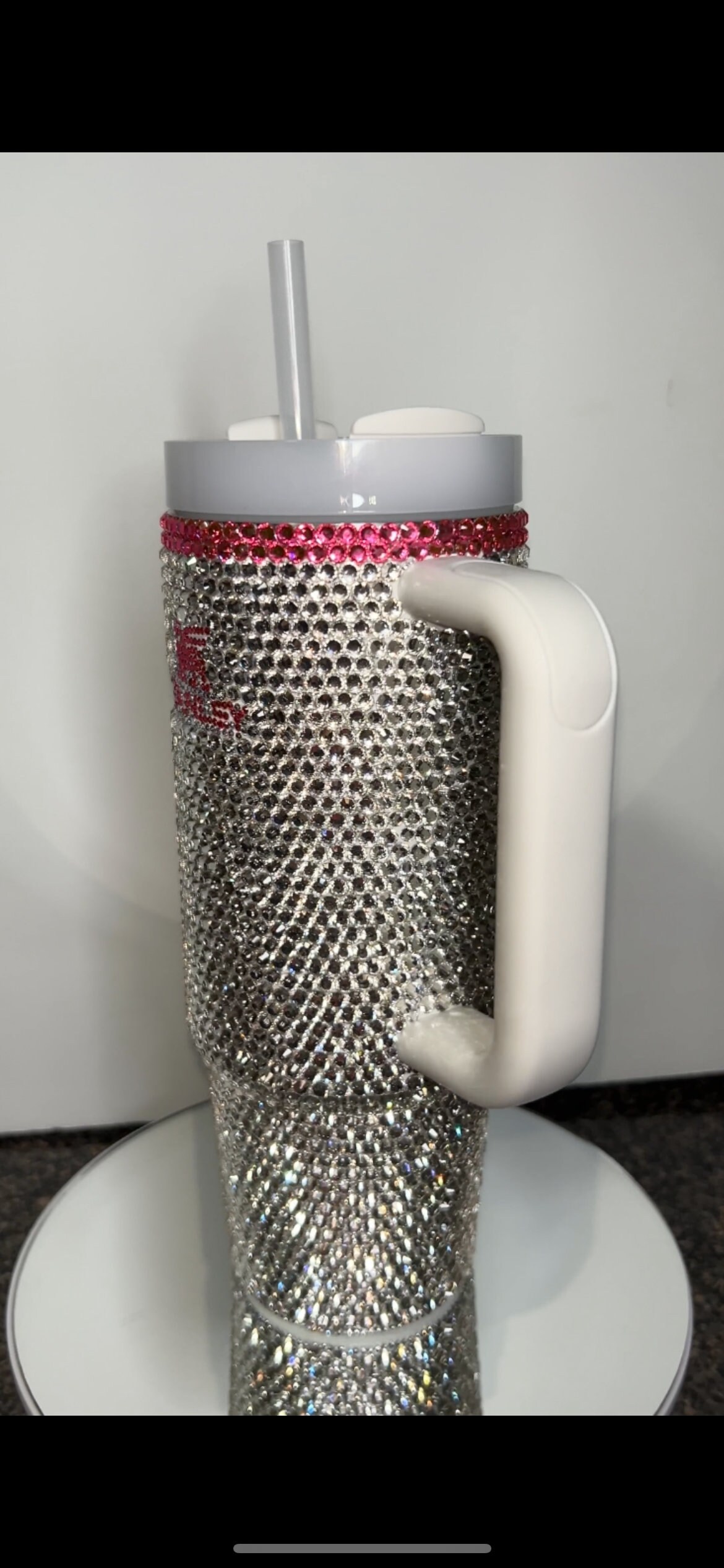 30oz Pink Silver Stanley Bling Stanley, Bling Stanley Tumbler, Stanley ...