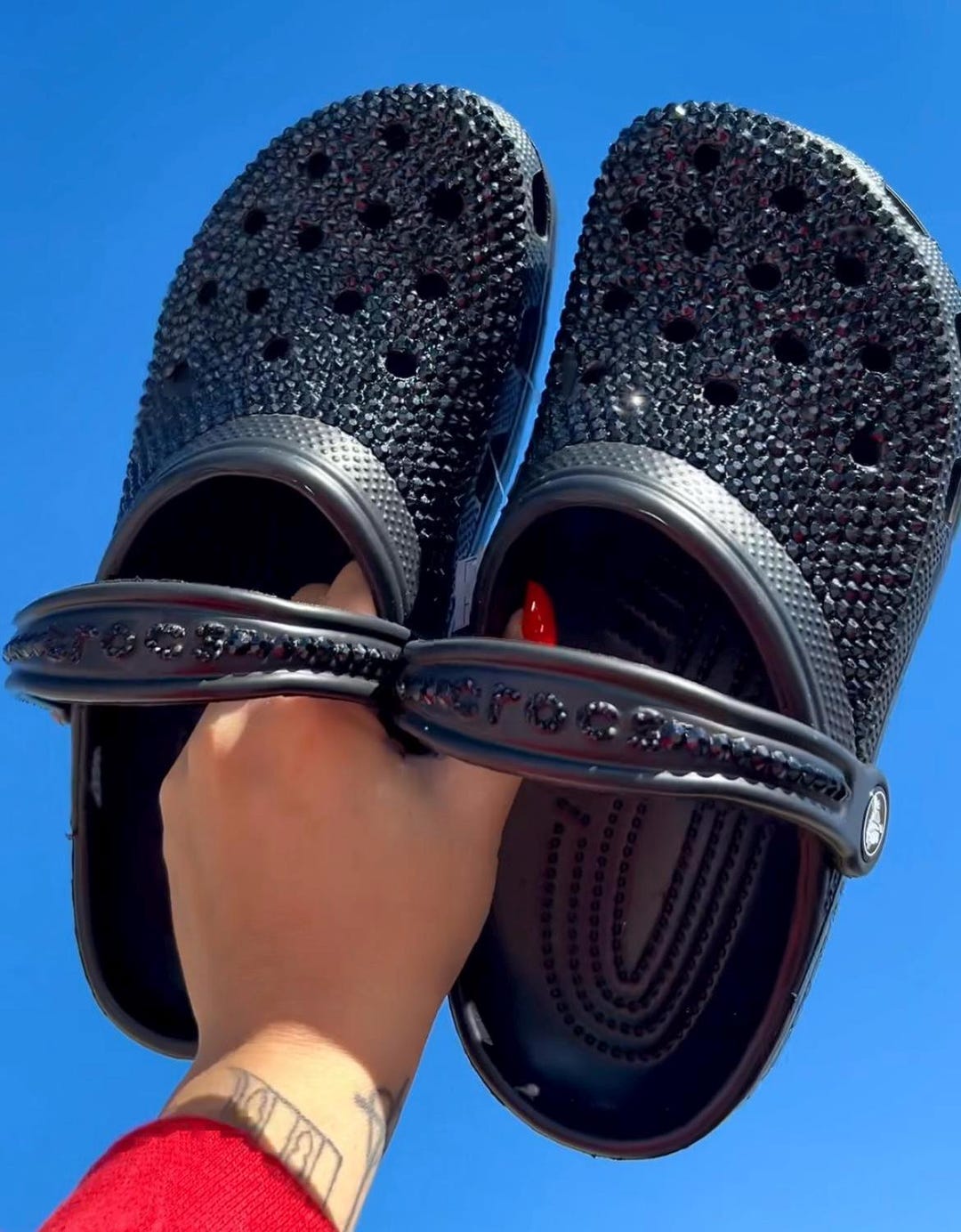 Custom Adult Bling Crocs | Black | Rhinestone Crocs - Etsy