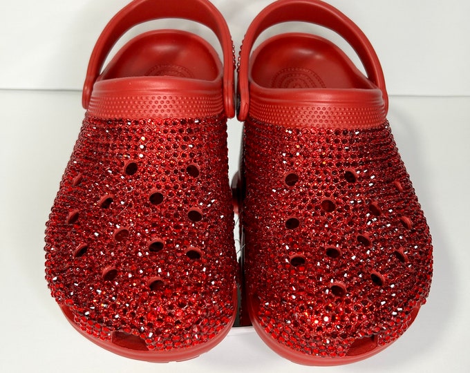 Custom Adult Bling Crocs - RED - Etsy